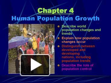 PPT – Chapter 4 Human Population Growth PowerPoint presentation | free ...