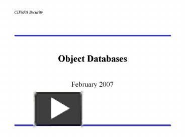 PPT – Object Databases PowerPoint presentation | free to view - id ...