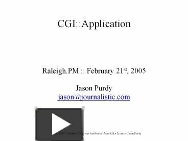 PPT – CGI::Application PowerPoint presentation | free to download - id ...