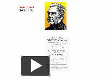 John Graunt presentation | free to view