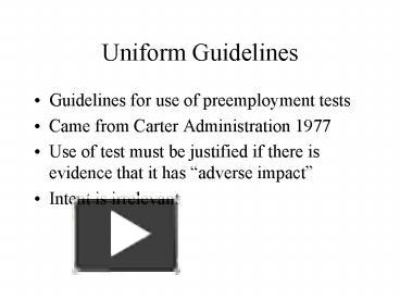 PPT – Uniform Guidelines PowerPoint presentation | free to view - id ...