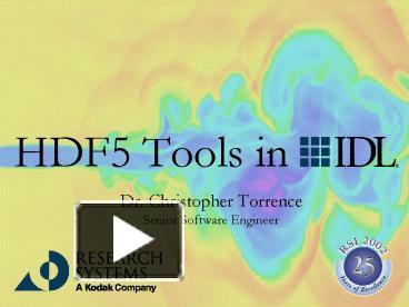 PPT – HDF5 Tools in PowerPoint presentation | free to download - id ...