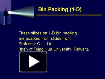 Bin Packing 1D presentation | free to view