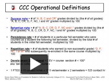 PPT – CCC Operational Definitions PowerPoint presentation | free to ...