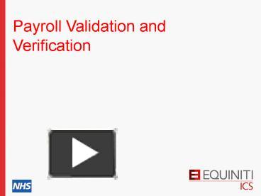 Payroll Validation and Verification presentation | free to view