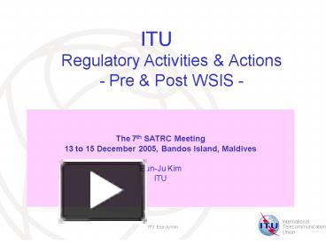 PPT – ITU Regulatory Activities PowerPoint presentation | free to view ...