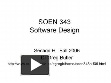 PPT – SOEN 343 Software Design PowerPoint presentation | free to ...