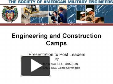 PPT – Engineering and Construction Camps PowerPoint presentation | free ...