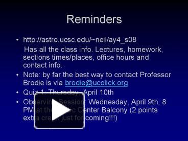 PPT – Reminders PowerPoint presentation | free to view - id: 154b8-OGE3M