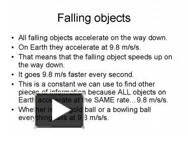 Falling objects presentation | free to view