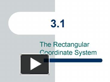 The Rectangular Coordinate System presentation | free to view