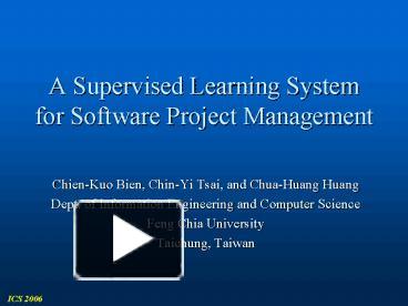 A Supervised Learning System for Software Project Management ...