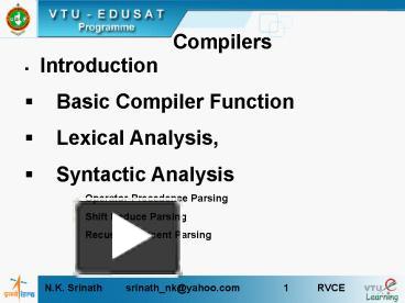 Compilers presentation | free to view