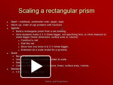 PPT – Scaling a rectangular prism PowerPoint presentation | free to ...
