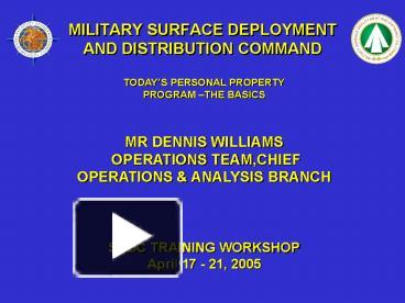 PPT – MILITARY SURFACE DEPLOYMENT AND DISTRIBUTION COMMAND PowerPoint ...