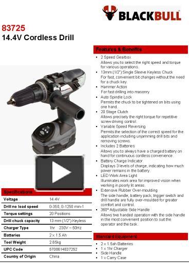PPT – 14'4V Cordless Drill PowerPoint presentation | free to download ...
