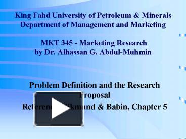 PPT – King Fahd University of Petroleum PowerPoint presentation | free ...