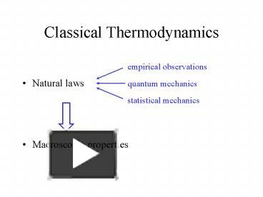 Classical Thermodynamics presentation | free to view