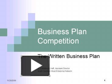 Business Plan Competition presentation | free to view