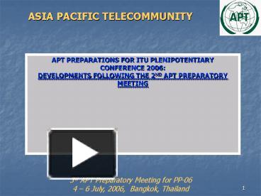 PPT – ASIA PACIFIC TELECOMMUNITY PowerPoint presentation | free to view ...