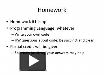 PPT – Homework PowerPoint presentation | free to view - id: 15591b-ZGM0M