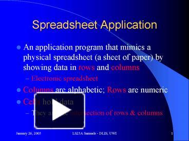 Spreadsheet Application presentation | free to view