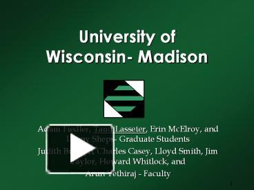 PPT – University of Wisconsin- Madison PowerPoint presentation | free ...