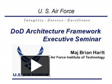 PPT – DoD Architecture Framework Executive Seminar PowerPoint ...