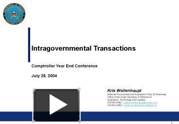 PPT – Intragovernmental Transactions PowerPoint presentation | free to ...