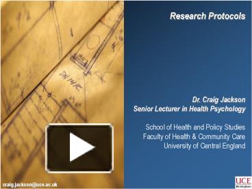 Research Protocols presentation | free to view