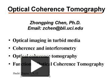 Optical Coherence Tomography presentation | free to view