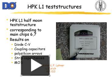 PPT – HPK L1 teststructures PowerPoint presentation | free to download ...