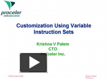 PPT – Customization Using Variable Instruction Sets PowerPoint ...