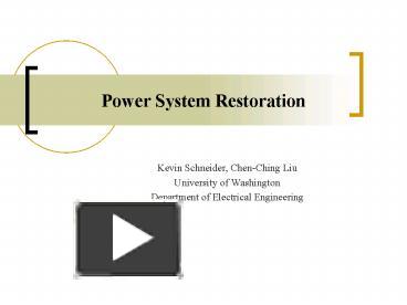 PPT – Power System Restoration PowerPoint presentation | free to view ...