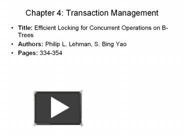 PPT – Chapter 4: Transaction Management PowerPoint presentation | free ...