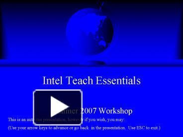 PPT – Intel Teach Essentials PowerPoint presentation | free to view ...