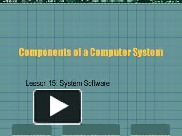 PPT – Components of a Computer System PowerPoint presentation | free to ...
