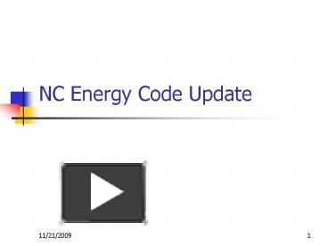 NC Energy Code Update presentation | free to view