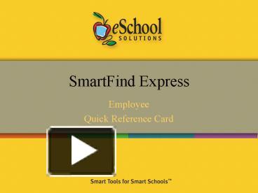 SmartFind Express presentation | free to view
