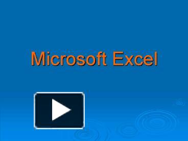 Microsoft Excel presentation | free to view
