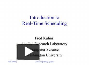 PPT – Introduction to RealTime Scheduling PowerPoint presentation ...