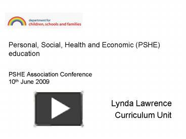 PPT – Personal, Social, Health and Economic PSHE education PowerPoint ...