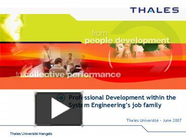 Professional Development within the System Engineerings job family ...