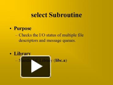 PPT – select Subroutine PowerPoint presentation | free to download - id ...