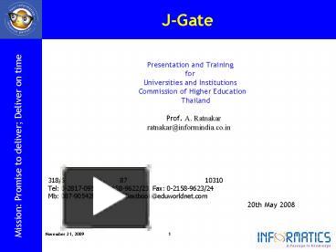 JGate presentation | free to view