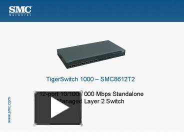 PPT – TigerSwitch 1000 SMC8612T2 12port 101001000 Mbps Standalone ...