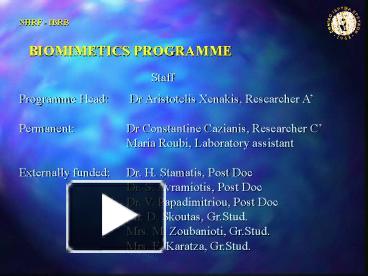 PPT – BIOMIMETICS PROGRAMME PowerPoint presentation | free to view - id ...