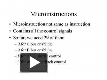 Microinstructions presentation | free to view