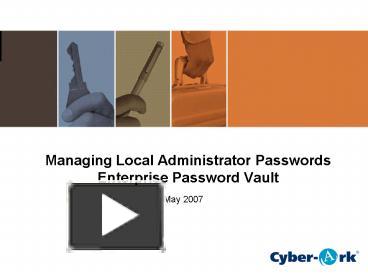 Managing Local Administrator Passwords Enterprise Password Vault ...