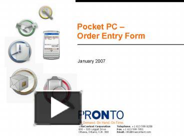 PPT – Pocket PC Order Entry Form PowerPoint presentation | free to view ...